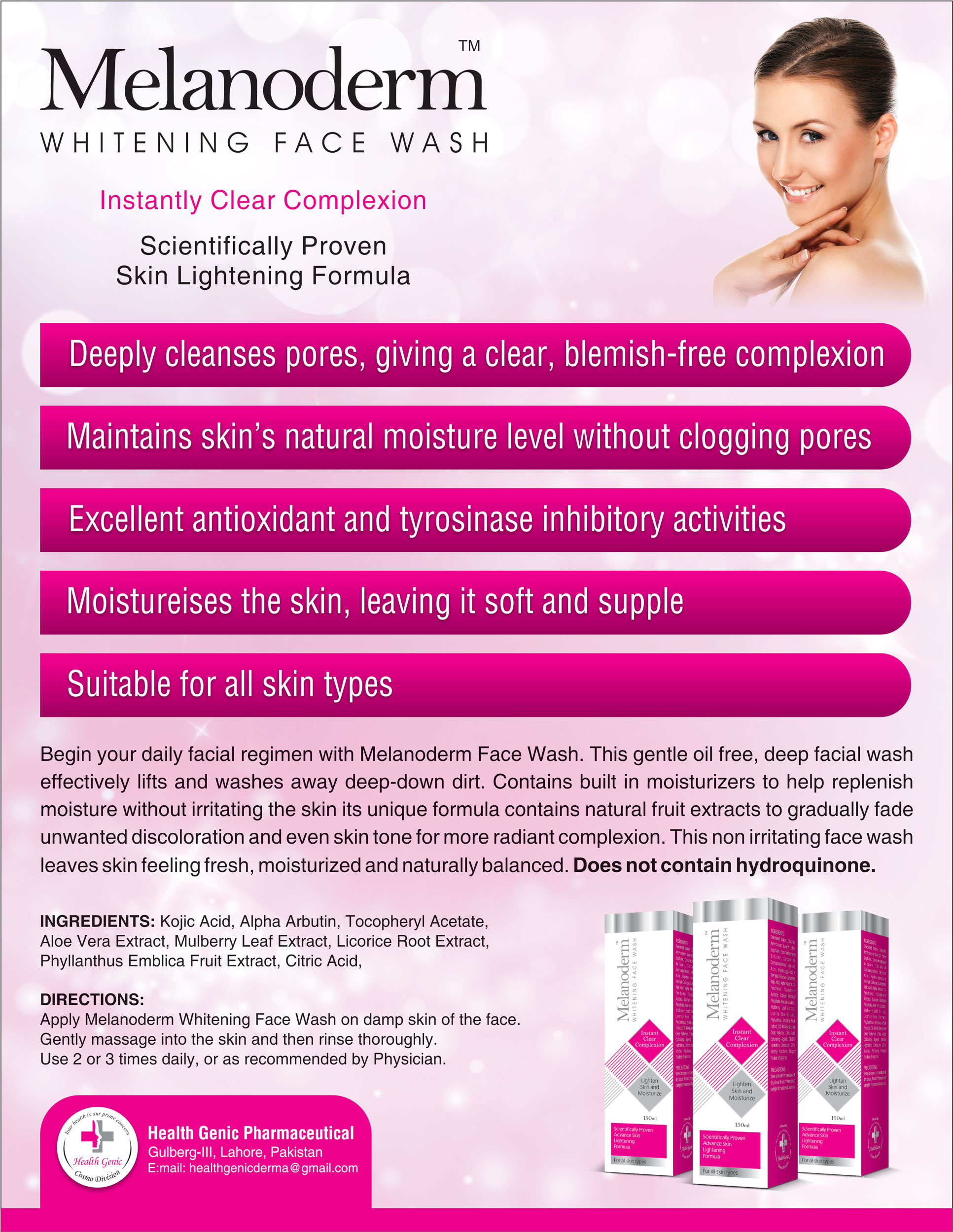 Melanoderm – Face Wash – Health Genic Pharma